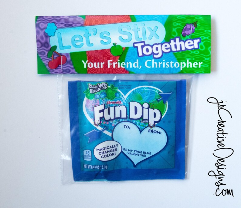 Fun Dip Valentine Card Printable Fun Dip Valentine Printable Card Kid ...