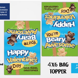 Teddy Grahams Valentine Printable Cards Teddy Grahams Valentines Day ...