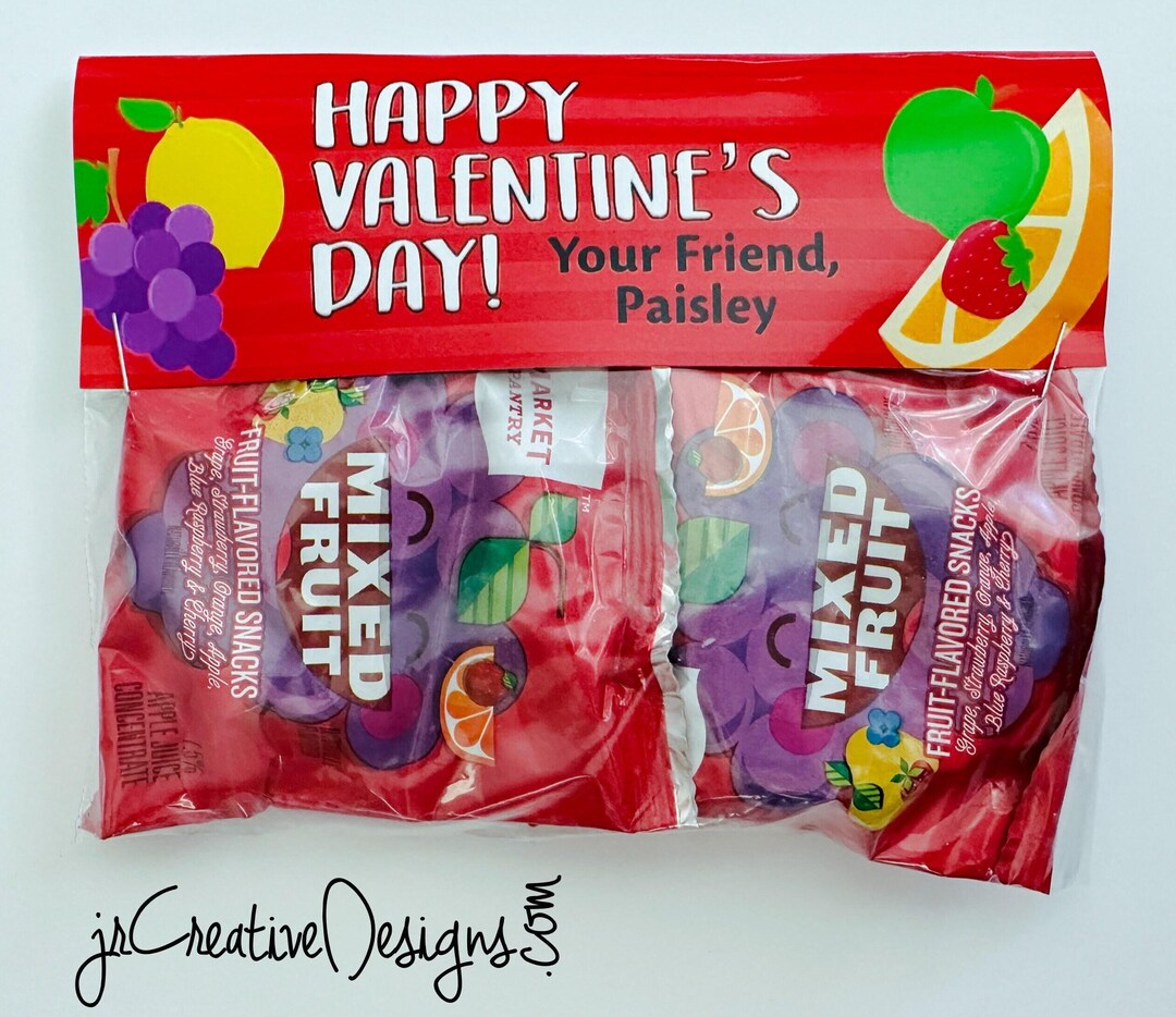 Fruit Snacks Valentine’s Day Cards Printable Gummies Valentine’s Day ...