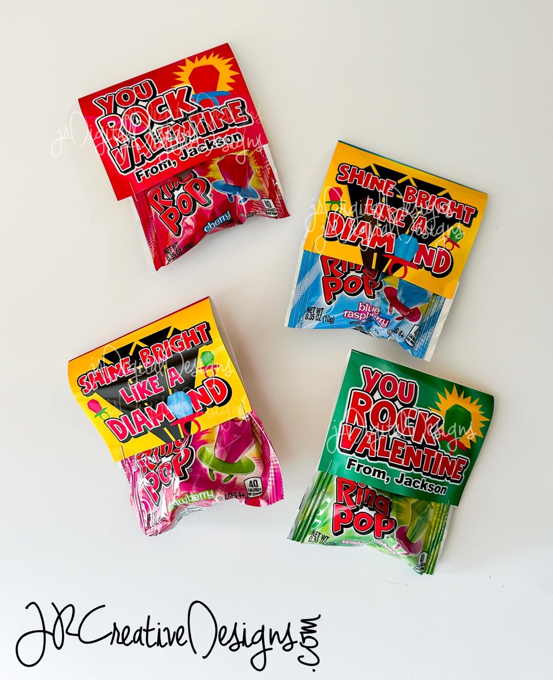 Ring Pop Valentine's Cards Kids Valentine Cards for Kids Valentine's ...