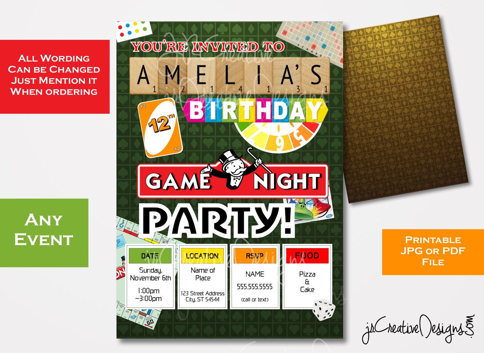 Board Game Invitation Card Game Invitation Cards Party - Etsy