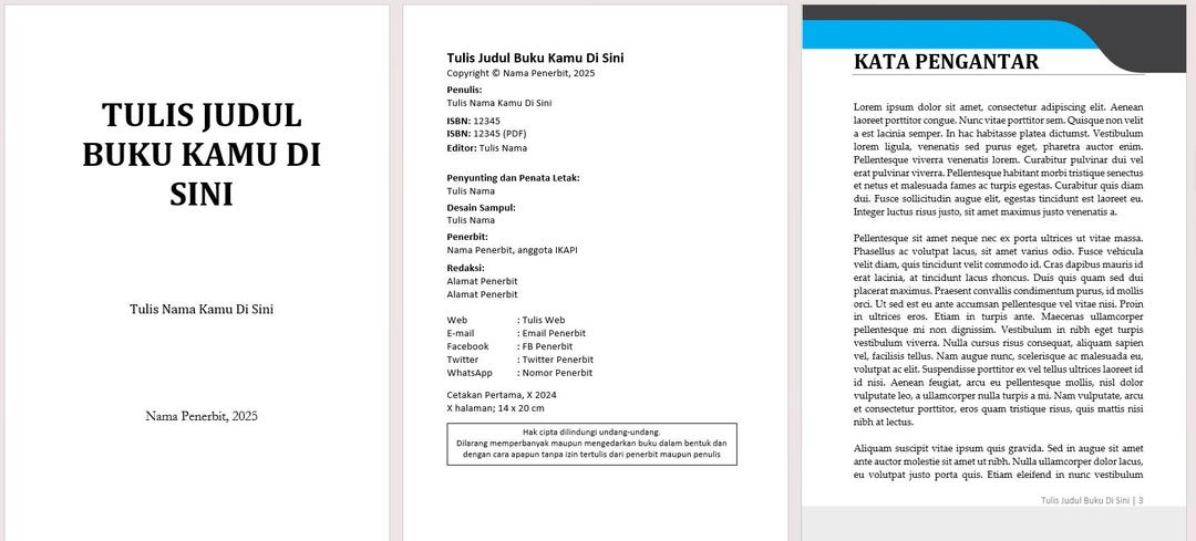 Template Penulisan Buku Edit by Word - Etsy