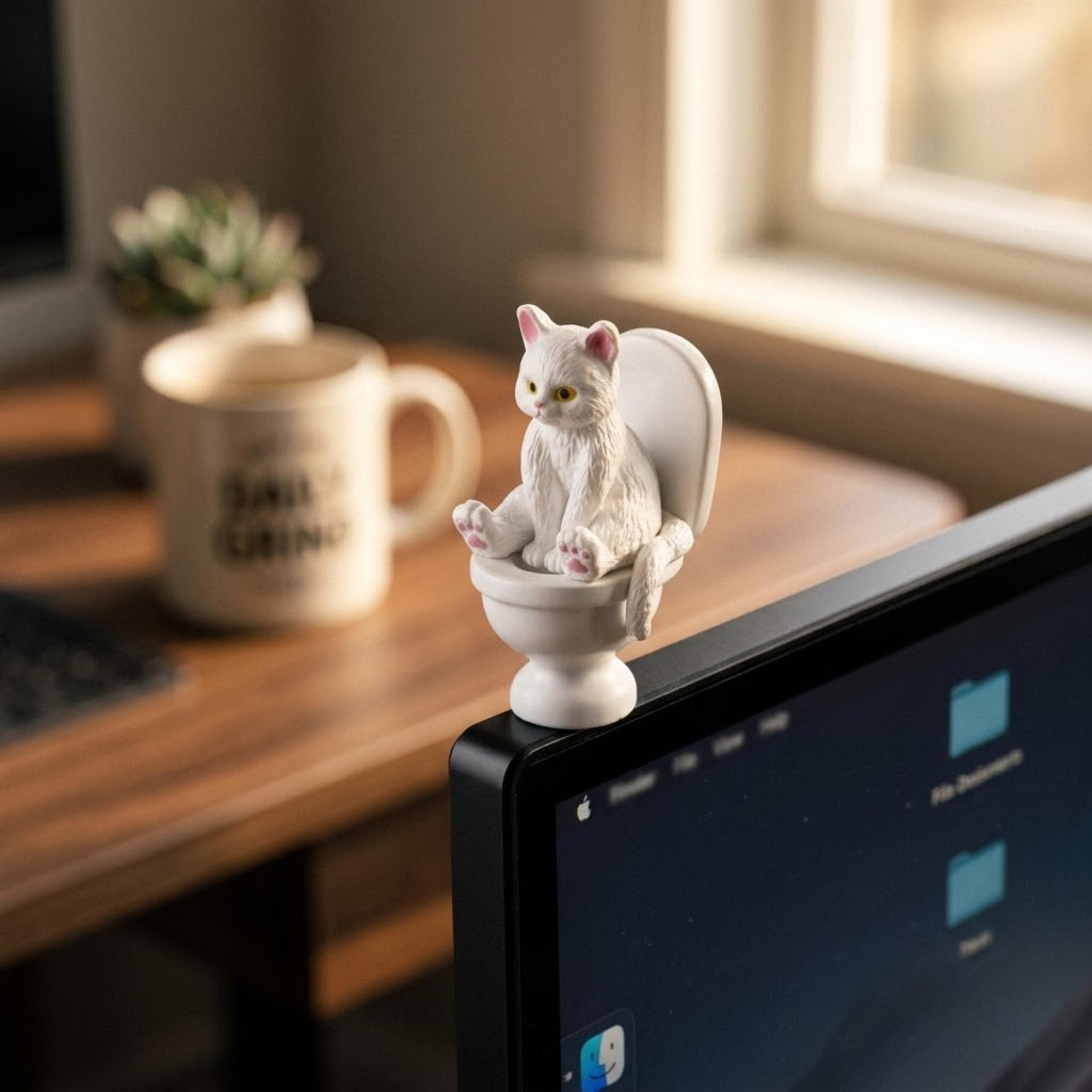 Miniature PVC Animal Toilet Figurine, Funny Desktop Accessory, Quirky ...