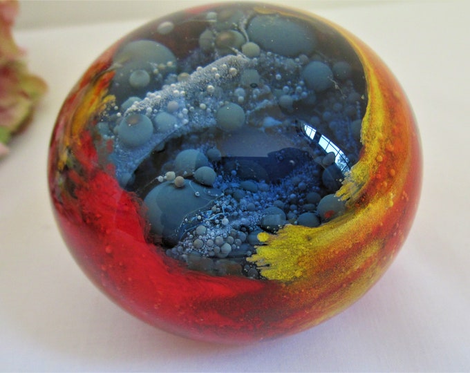 Vintage Milropa Studio Art Glass Red Sea Reef Paperweight Paul Seide ...
