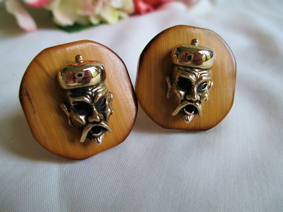 Vintage Swank Original Bamboo Oriental Man Fu Manchu Cufflinks for Him ...