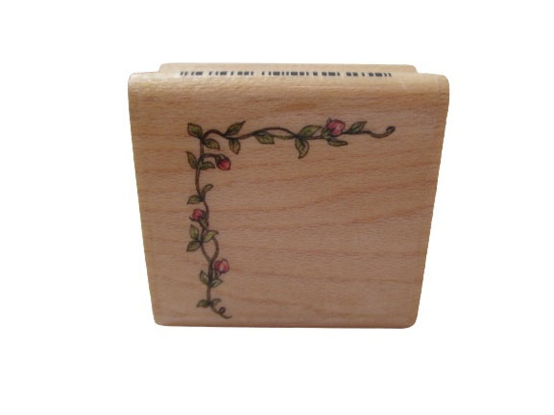 Rose Bud Corner Wooden Rubber Stamp Inkadinkado Kathryn White Wood ...