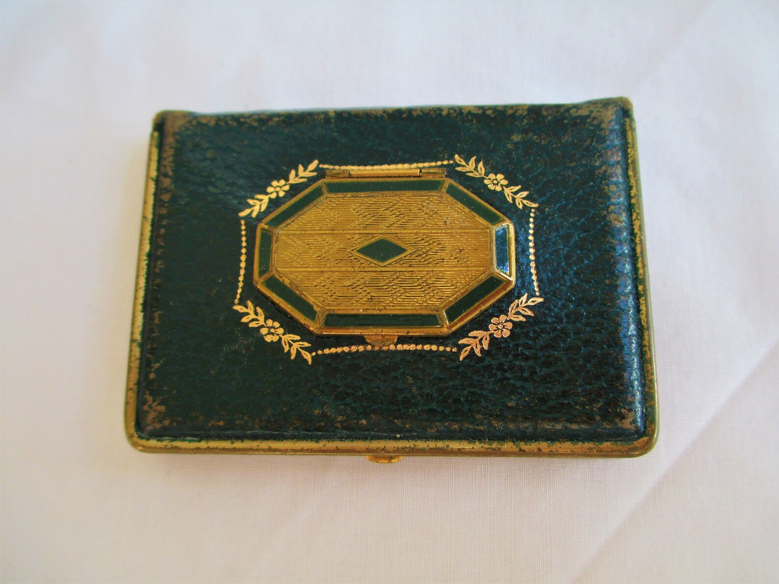 Vintage Compact Leather Vanity Book Mondaine Face Powder Rouge | Etsy