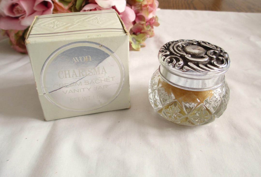 Avon Charisma Cream Sachet Vanity Jar Container Solid Perfume Cologne ...