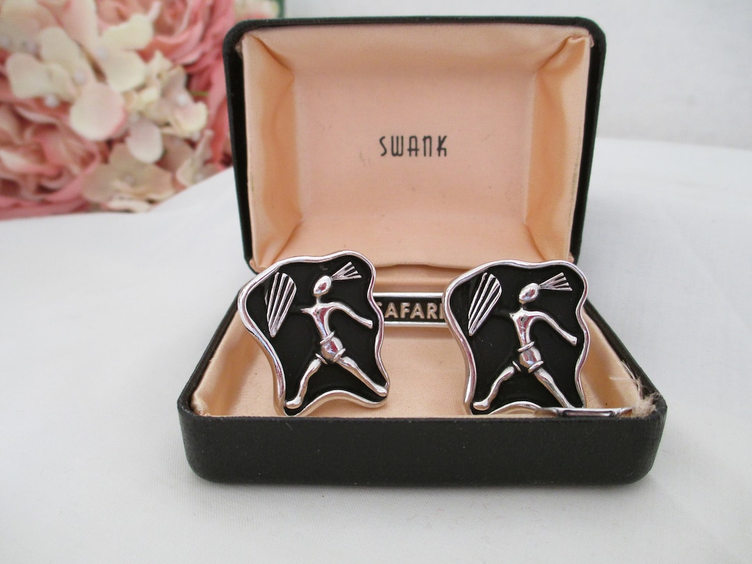 Swank Cufflinks Rare HUGE Safari Cufflinks Figural Hunter NOS in ...