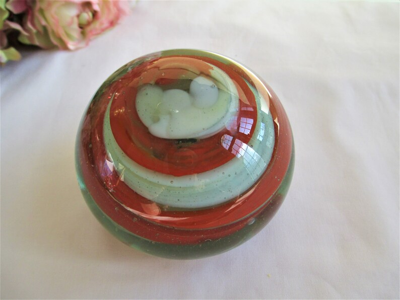 Vintage Paperweight Marble Swirl Paperweight With Pontil Hand - Etsy