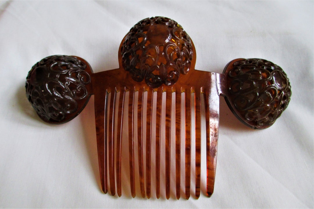 Vintage Hair Comb Victorian Large Most Unusual Fan Hair Comb Pick ...