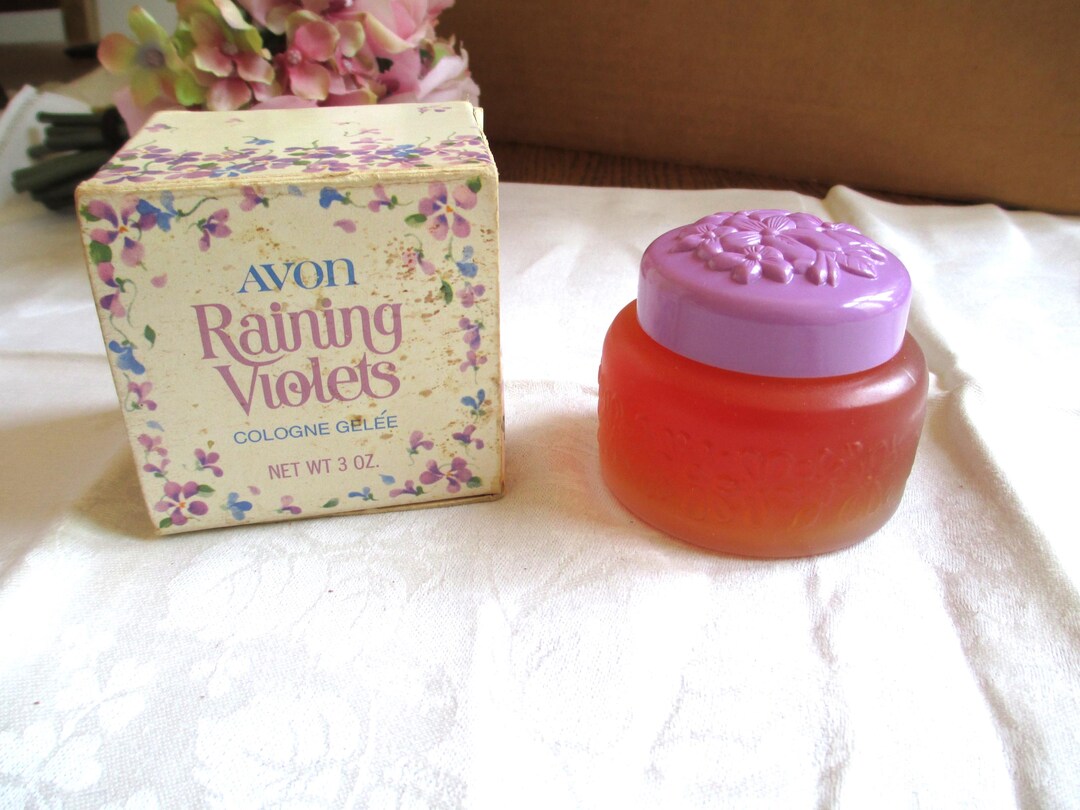 Avon Vintage Raining Violets Full Decanter Cologne Gelee in Original ...