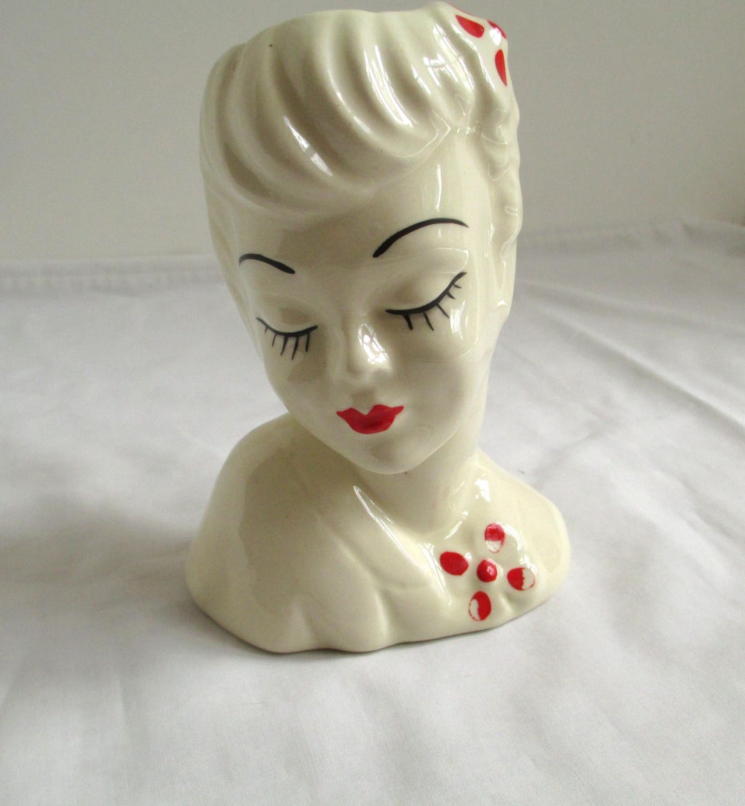 Lady Head Vase Exquisite Mid Century Glamour Girl Head Vase Head ...