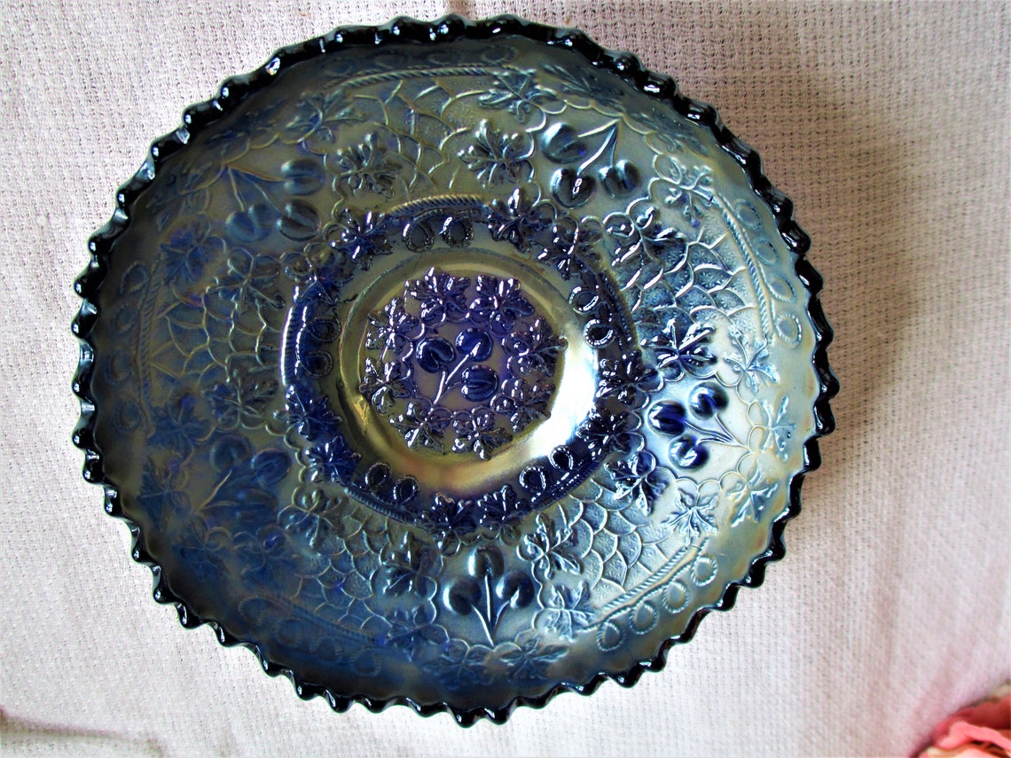 Antique Fenton Carnival Glass Cherry Chain and Orange Tree | Etsy