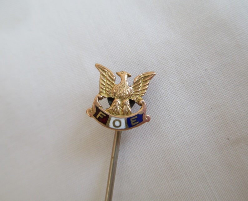 Antique 10K Gold FOE Fraternal Order of Eagle Enamel Hat Pin / - Etsy