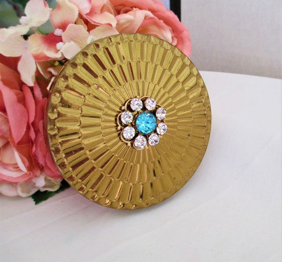 Rhinestone compact gold - Gem