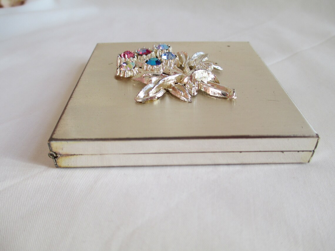 Vintage Compact Rhinestone Zell Fifth Avenue Face Powder - Etsy