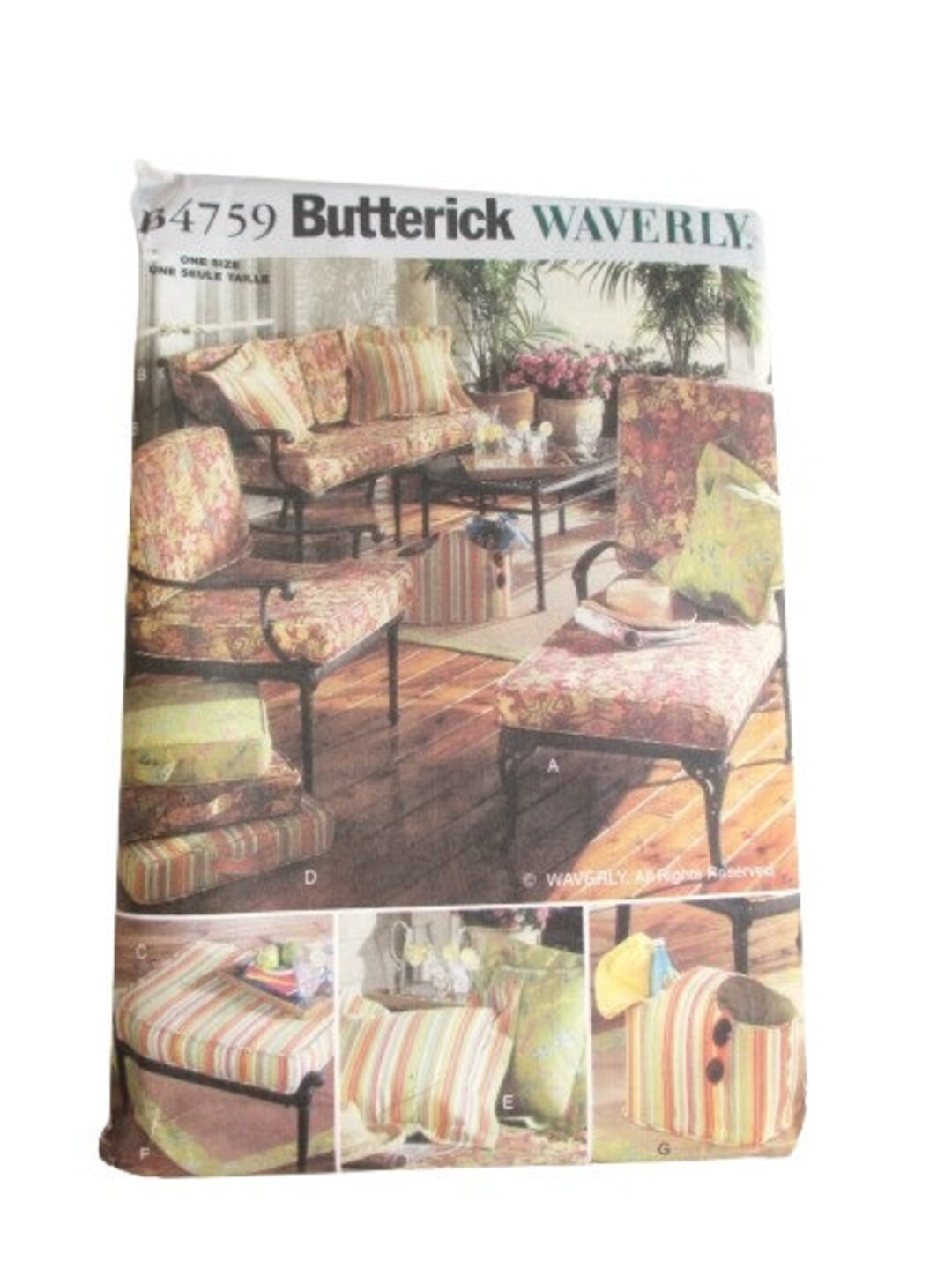Butterick Waverly Crafts Pattern B4759 Outdoor Living, Cushions and ...