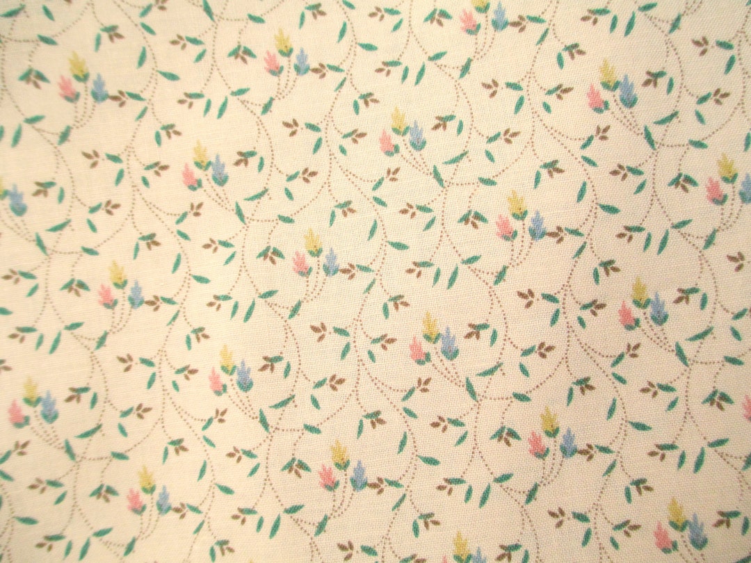 Fabric Vintage Stunning 1980's Country Classic Small Floral Fabric ...