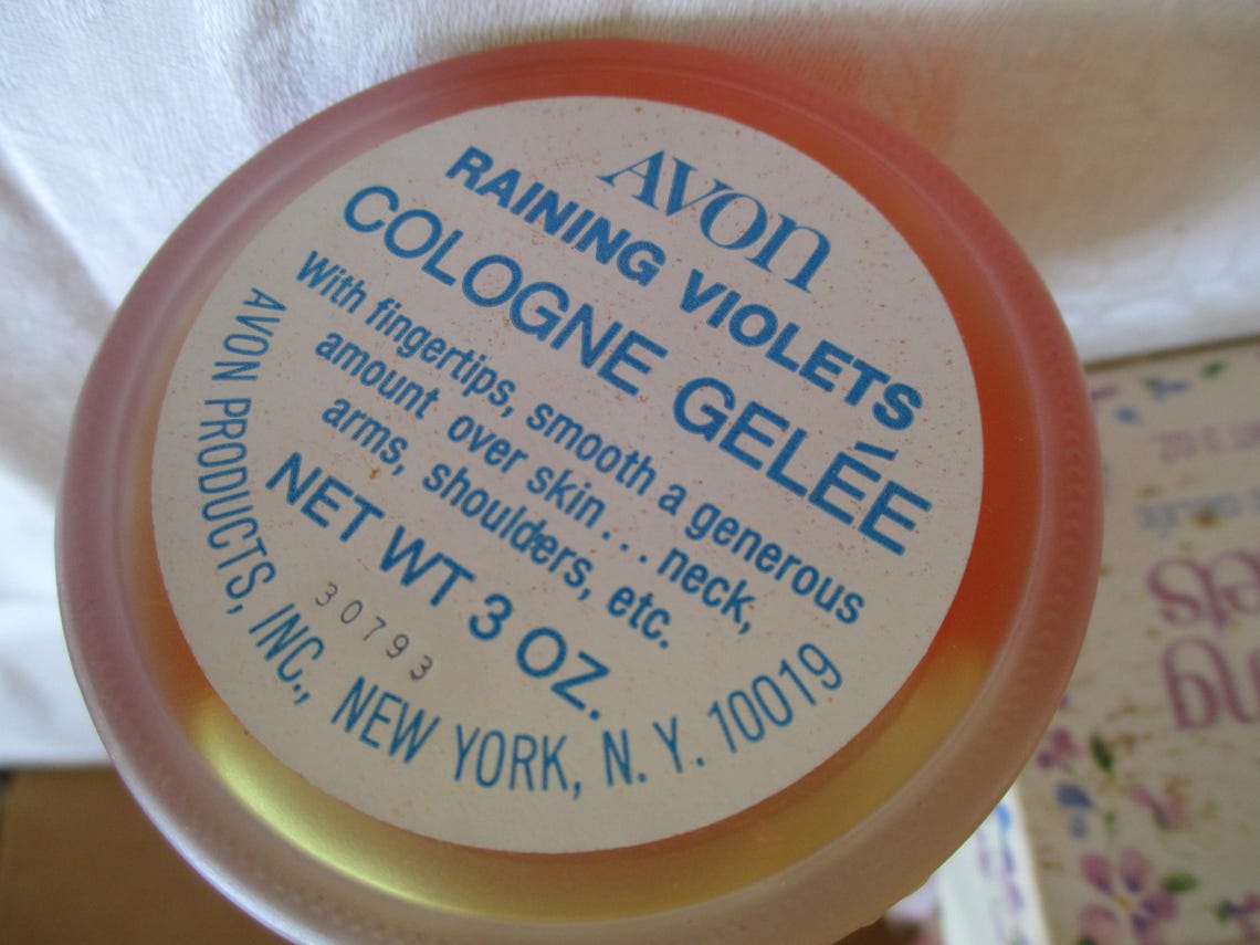 Avon Vintage Raining Violets Full Decanter Cologne Gelee in Original ...