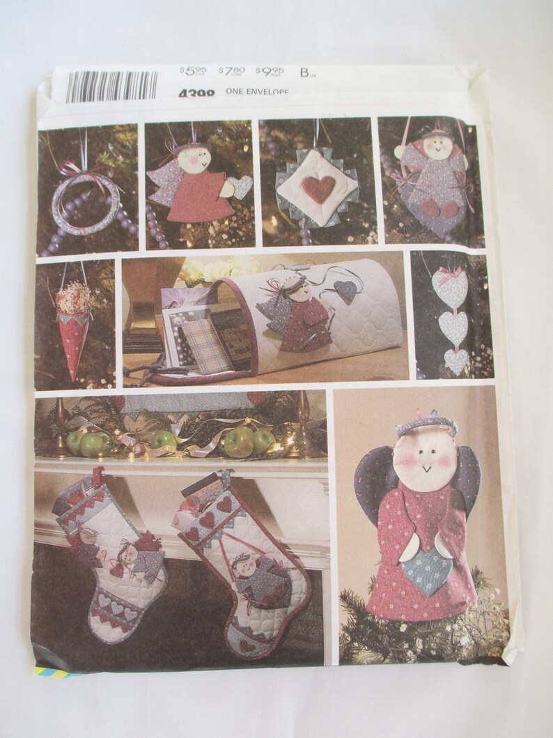 Mccall's A Country Angel Christmas Crafts 4398 Stockings Ornaments ...