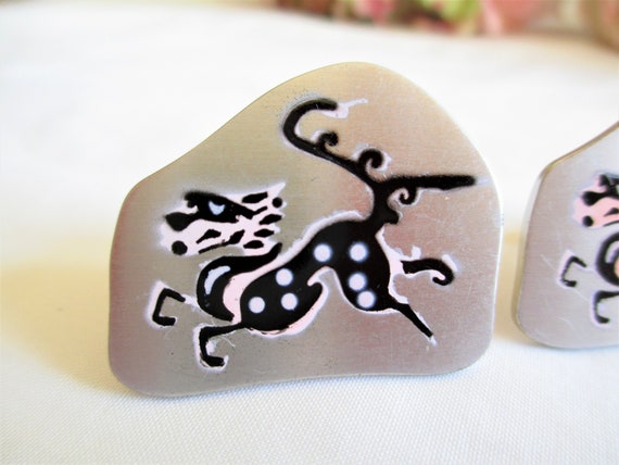 Swank RARE Original Enamel Cheetah Whimsy Cufflinks… - Gem