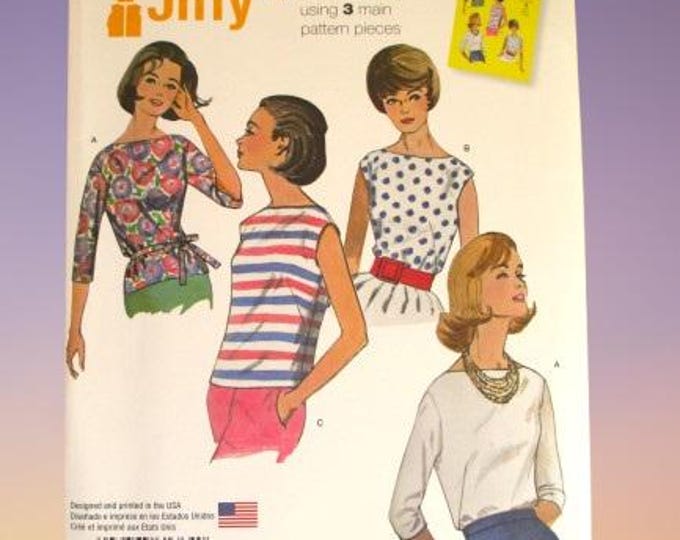 Simplicity Pattern 1364 Sewing Pattern Misses Jiffy Blouses and Tie ...