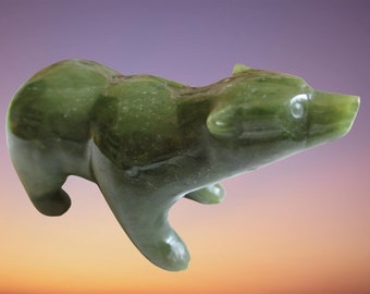 Jade Bear Sculpture - Etsy