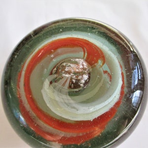 Vintage Paperweight Marble Swirl Paperweight With Pontil Hand Blown ...
