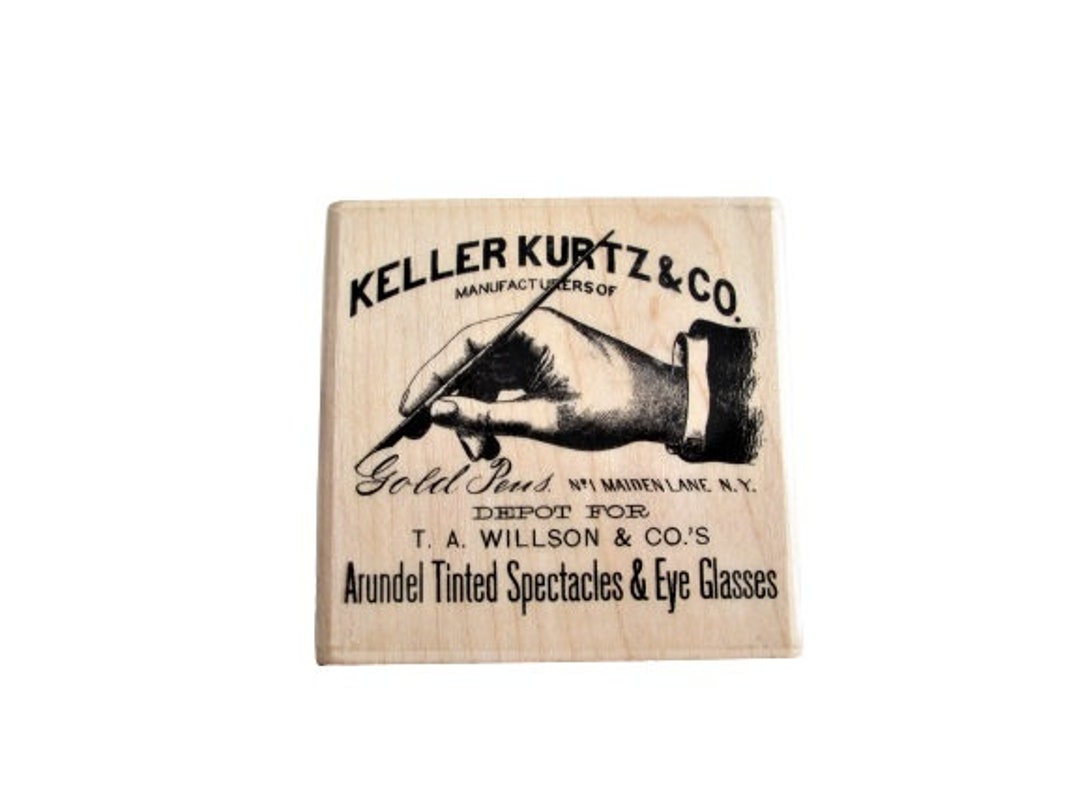Stampabilities Keller Kurtz Advertisement Rubber Stamp Eye Glasses ...