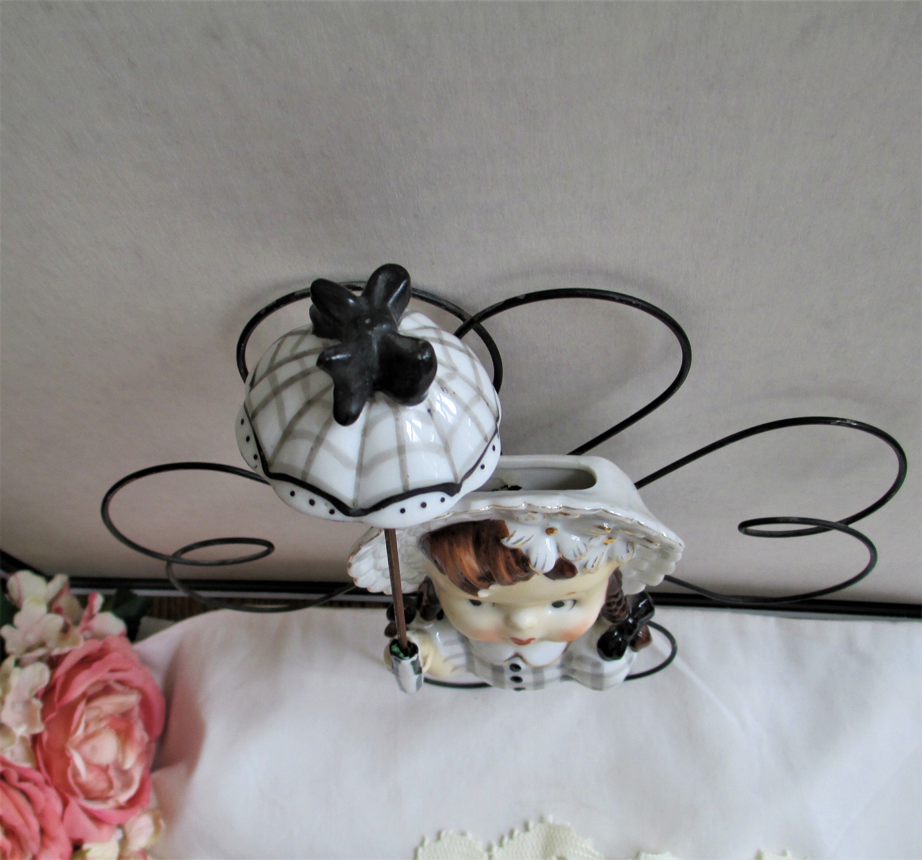 Lady Head Vase Exquisite RARE Head Vase/wall Pocket Girl With | Etsy