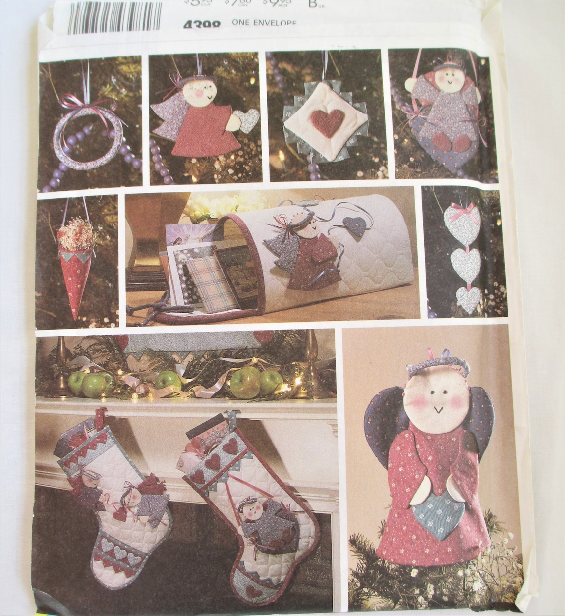 Mccall's A Country Angel Christmas Crafts 4398 Stockings Ornaments ...