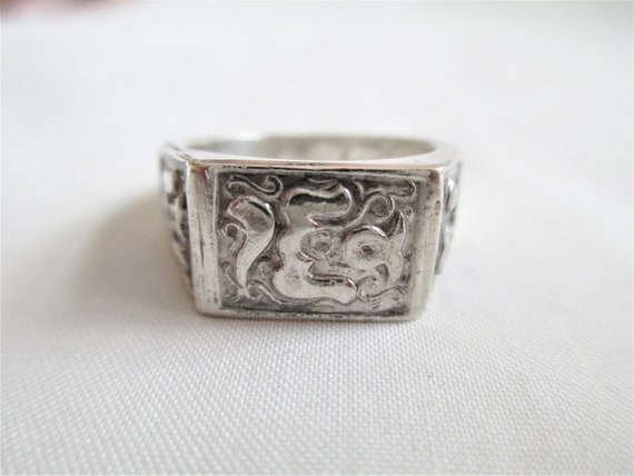 Antique Ring Victorian English Markings 800 Sterling … - Gem