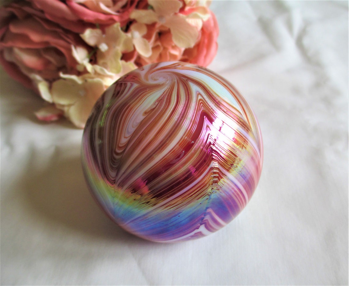 Vintage Paperweight Iridescent Signed Gibson 1997 Iridescent | Etsy