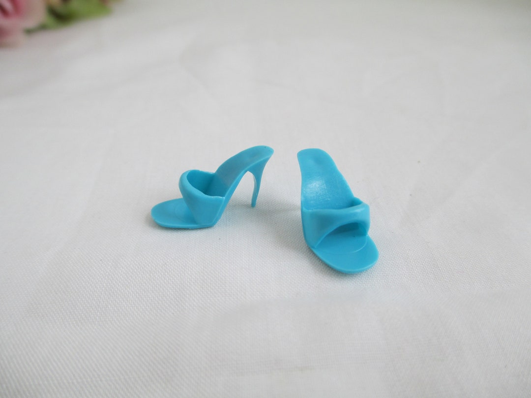 Barbie Doll Vintage Barbie Turquoise Mules Open Toe Heels Shoes 1960's ...