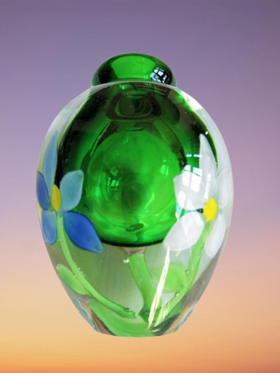 Vintage Paperweight Stunning Avita Green Cased Art Glass Paperweight ...
