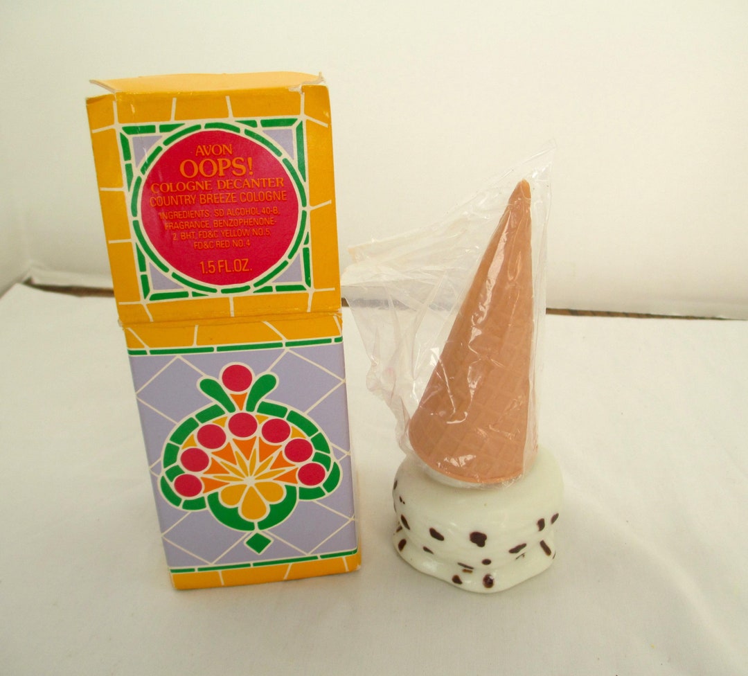 Avon Vintage OOPS! Cologne Ice Cream Cone Decanter Country Breeze ...