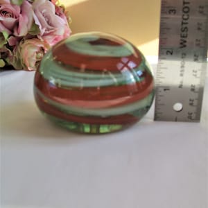 Vintage Paperweight Marble Swirl Paperweight With Pontil Hand Blown ...