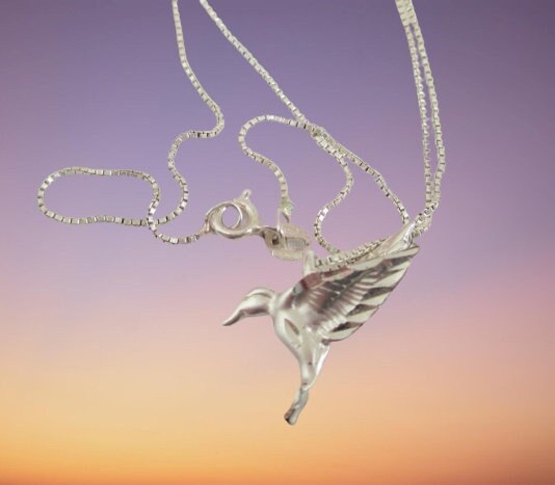 Vintage Sterling Silver Duck Pendant 18" Sterling Box Chain Necklace - Etsy