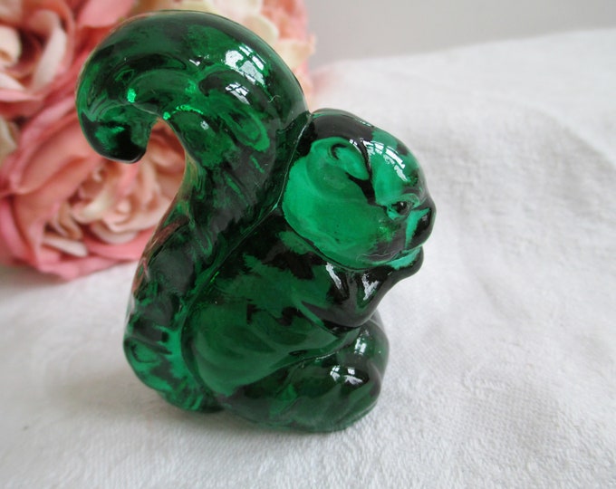 Boyd Crystal Art Glass Vintage Sammy Squirrel 1980's Green Collectible ...