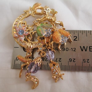 KIRKS FOLLY Fantastic Moon Angel Star Bugs Dangle AB and Multi ...