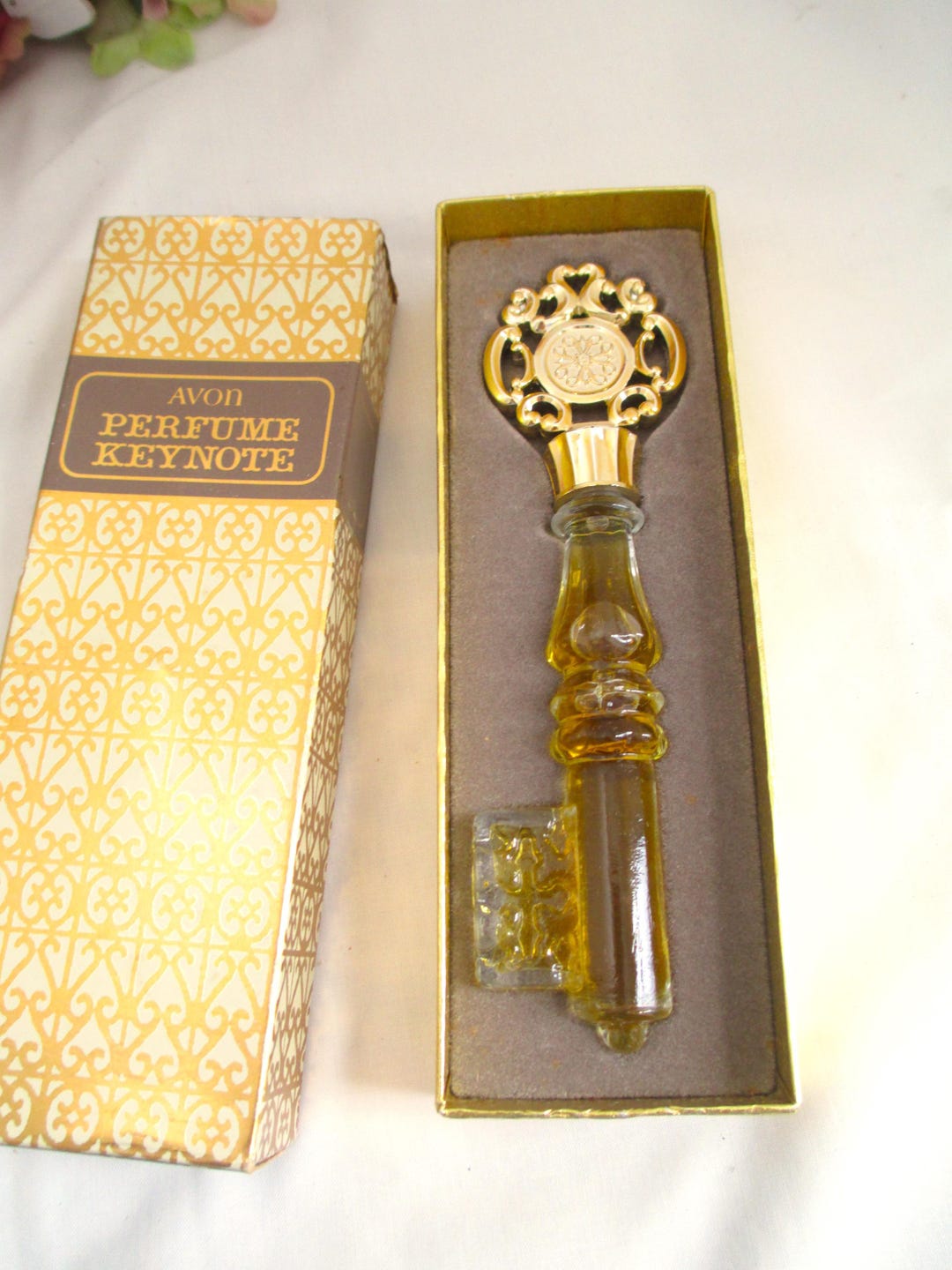 Avon Vintage Glass Key Perfume Bottle, 1970's Avon Keynote Avon Perfume ...