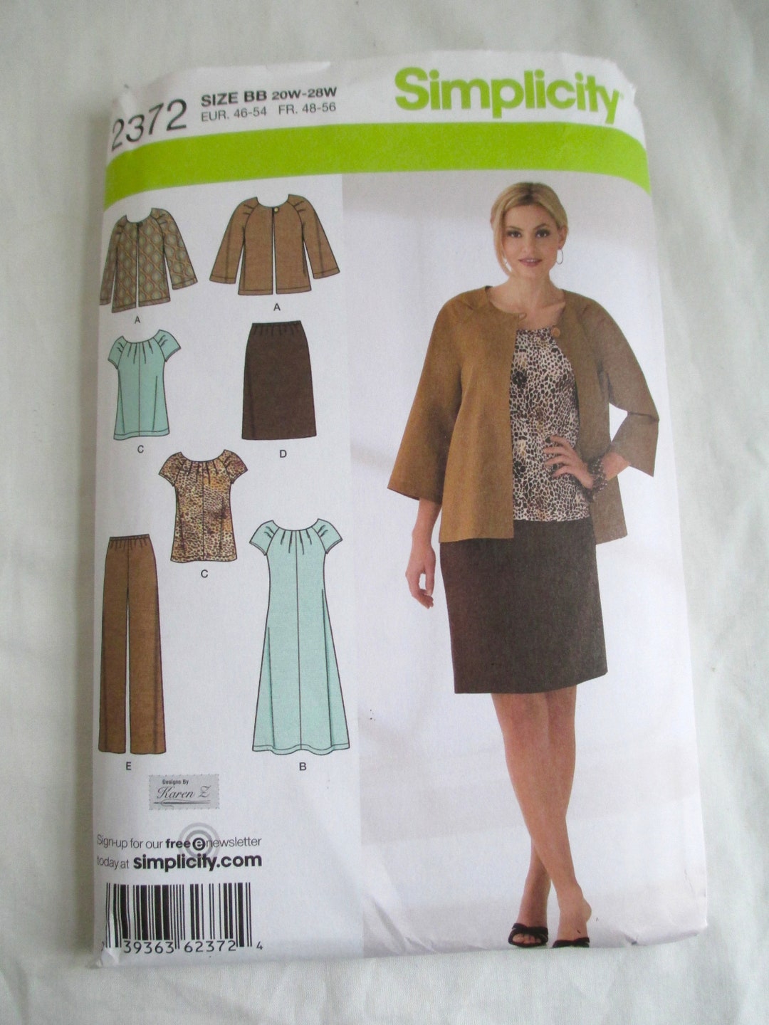 Sewing Pattern Vintage Sewing Pattern 2372 Size 20W-28W Women's Jacket ...
