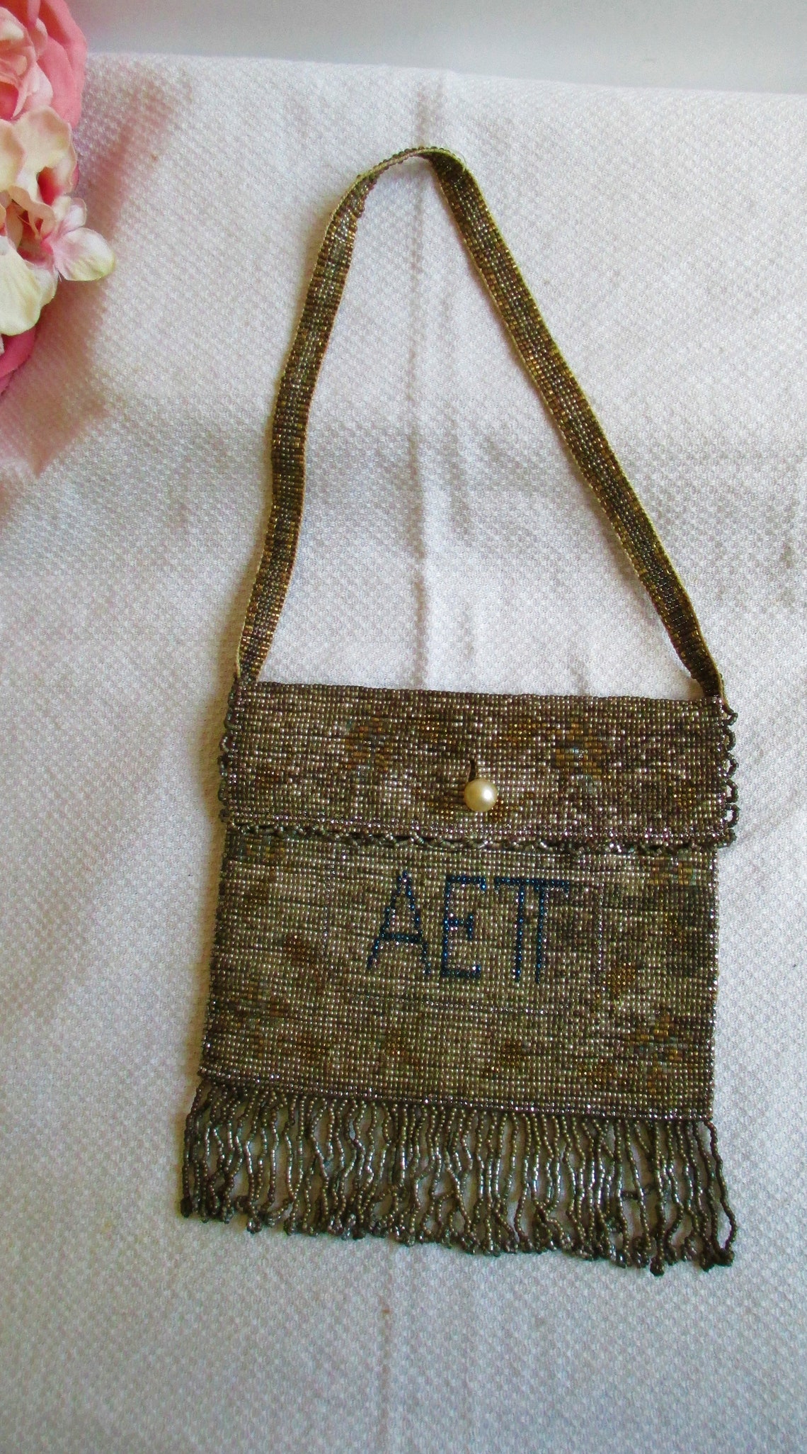 Antique Victorian Steel Beaded Sorority Greek Purse Handbag | Etsy