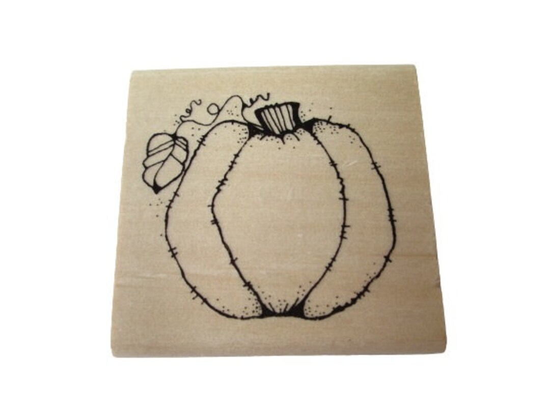 Pumpkin Fall Halloween Rubber Stamp DJ Inkers Decorative Wood Mount ...