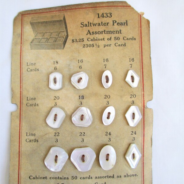Salesman Sample Card of Buttons - Etsy