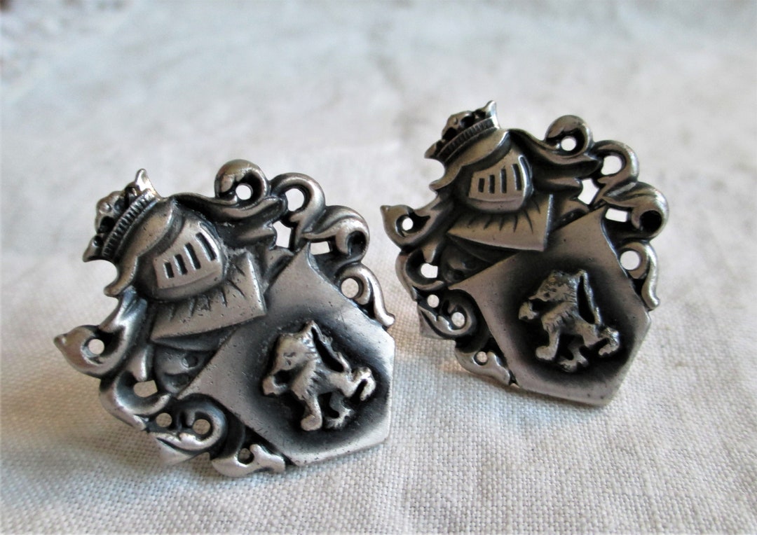 Vintage Swank RARE Royale Designer Collection Knight, Lion and Shield ...