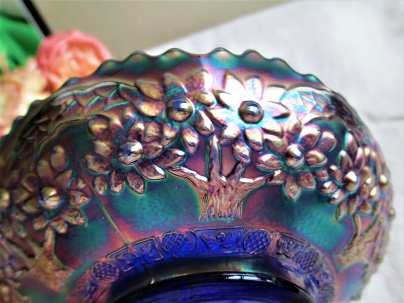 Antique Fenton Carnival Glass Cherry Chain and Orange Tree | Etsy