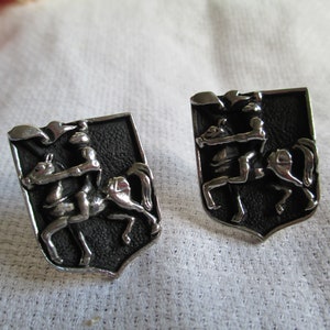 Vintage Swank Designer Collection Silver Enamel Knight on Horse Large ...