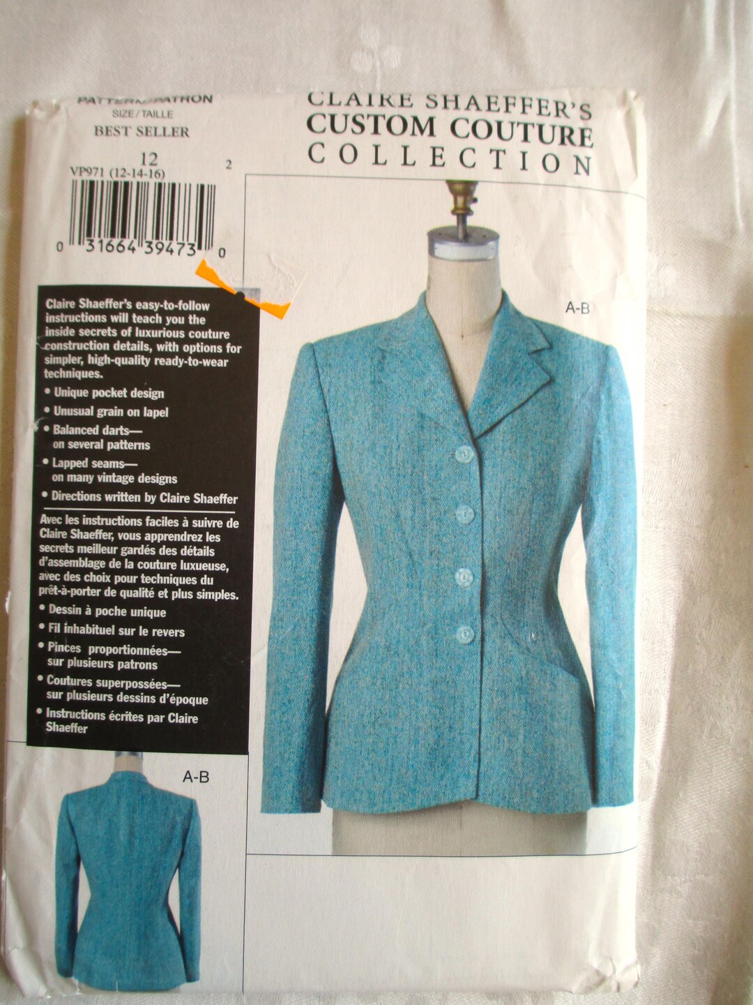 Vogue Sewing Pattern Claire Shaefer's Custom Couture Collection Unique ...